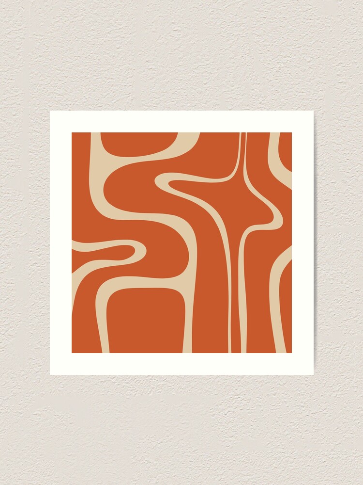 "Copacetic Retro Abstract in Mid Mod Burnt Orange and Beige" Art Print ...