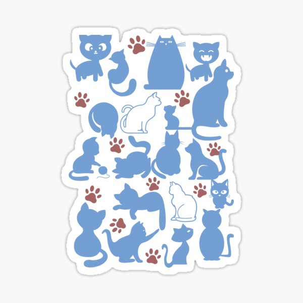 "Blue cat" Sticker for Sale by designer-Ne8 | Redbubble