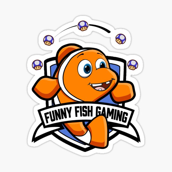 "Funny Fish Gaming Logo" Sticker by ARTBY3Z | Redbubble