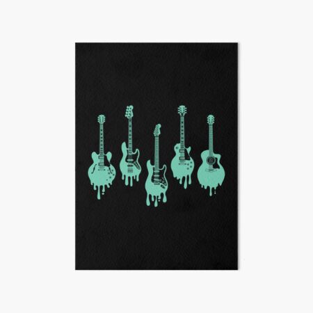 "Dripping Guitars and Bass Surf Green Color" Art Board Print by ...