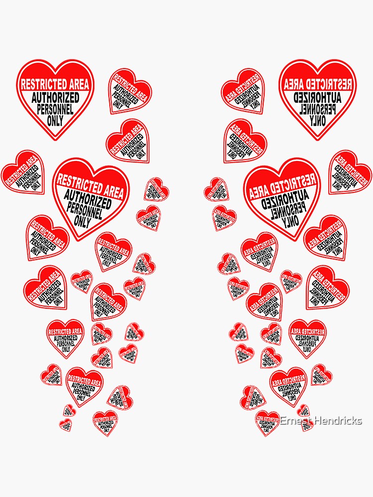Pegatina «Corazón de calcetines, área restringida, solo personal ...