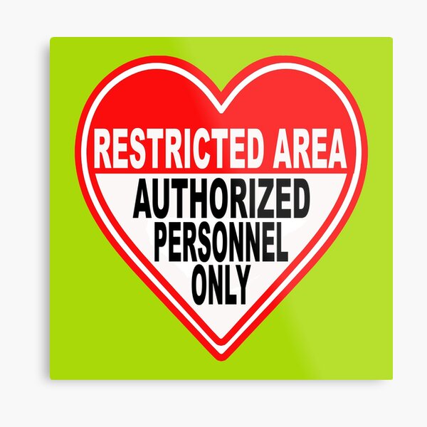 Lámina metálica «Corazón de calcetines, área restringida, solo personal ...