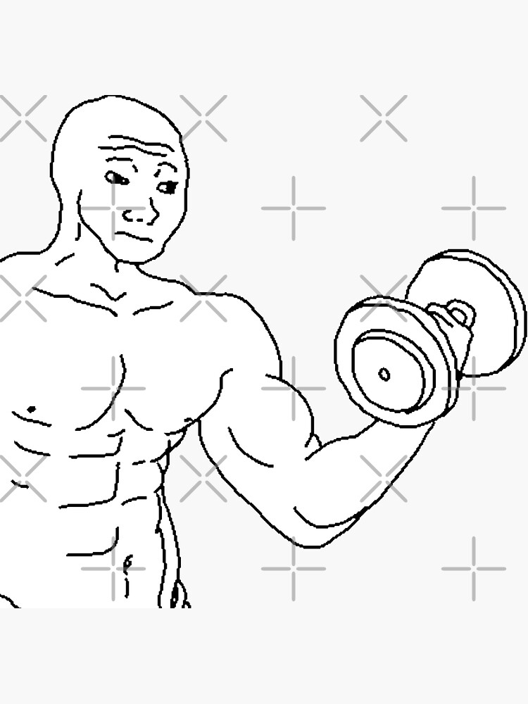 " Weight Lifting Bodybuilding Wojak" Sticker for Sale by demandwear ...