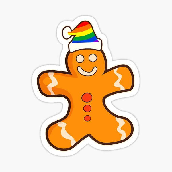 "Happy Holigays Gingerbread Man Lgbt" Sticker for Sale by Triangle909 ...