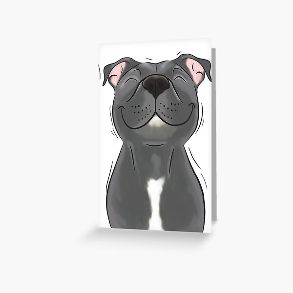 "Smiling Blue Staffy Dog (stafford) Staffy Love Sticker" Greeting Card ...