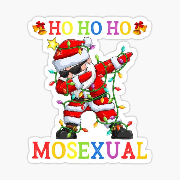 "Ho Ho Ho Mosexual Gay Santa Lgbt Pun" Sticker by Hulkie61 | Redbubble