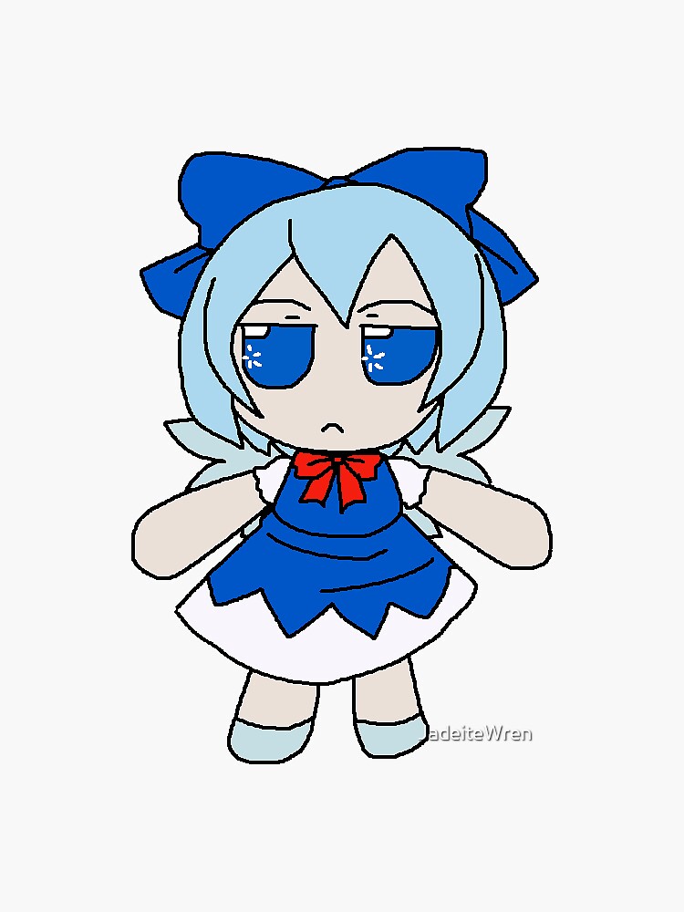 "Cirno [FumoPositivity]" Sticker by JadeiteWren | Redbubble