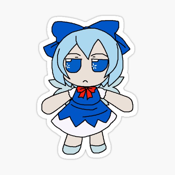 "Cirno [FumoPositivity]" Sticker by JadeiteWren | Redbubble