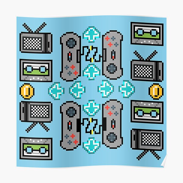 Póster «Copia de Retro Gaming Nostalgia 8-bit Zeppelin - Pixel Art ...