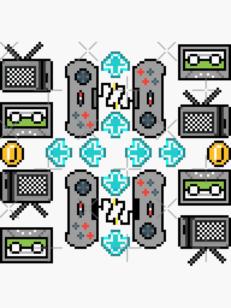 Sticker « Copie de Retro Gaming Nostalgia 8-bit Zeppelin - Pixel Art ...