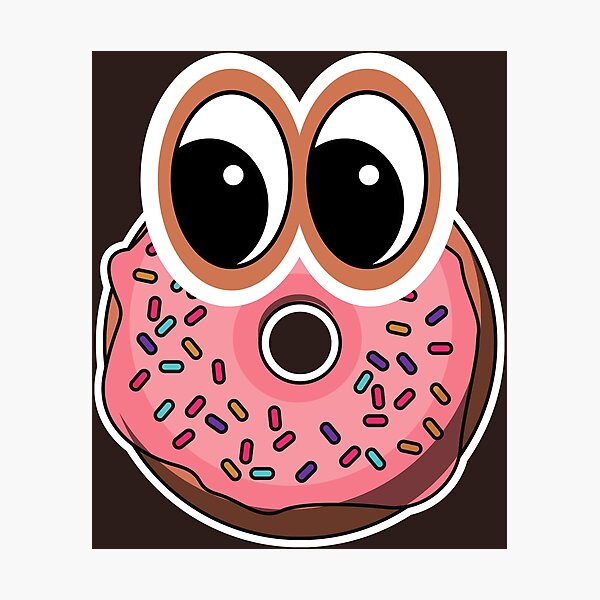 "Funny Food Donut Face" Photographic Print for Sale by ylavine-rb ...