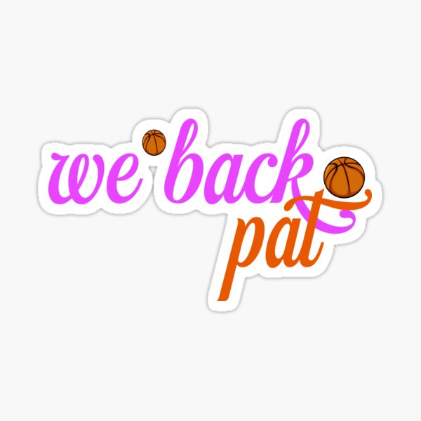 "we back pat " Sticker for Sale by zaraness | Redbubble