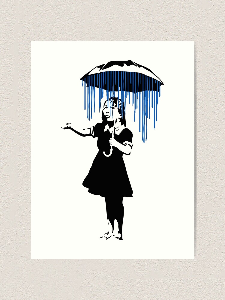 Banksy Rain Girl With Umbrella Graffiti Artwork Art Print For Sale By Arts N Popcorn