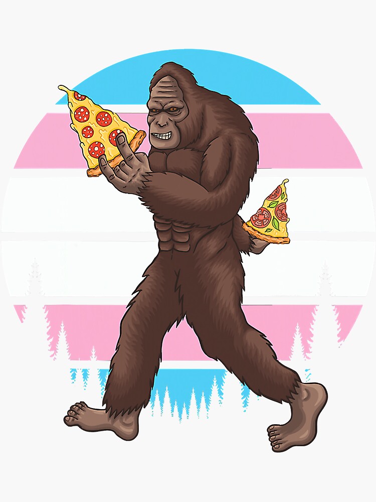 "Bigfoot Lgbtq Sasquatch Pizza Lover" Sticker for Sale by Jordan2617 ...