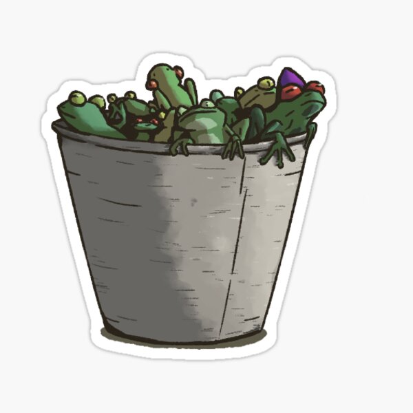 "Frog Bucket" Sticker by Wezarts | Redbubble