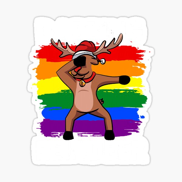"Funny Rainbow Flag Dabbing Reindeer" Sticker by Voddaly15 | Redbubble
