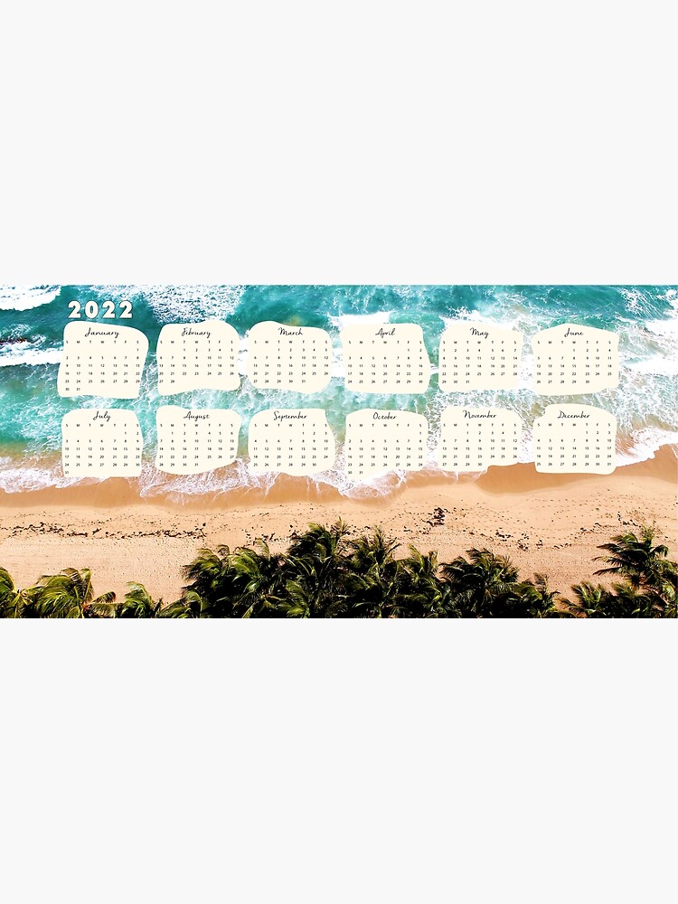 "2022 calendar tropical beach seaside" Art Print for Sale by CA ...