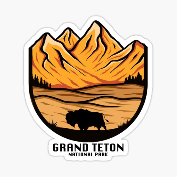 "The Tetons - Grand Teton National Park Vintage Travel Decal" Sticker ...