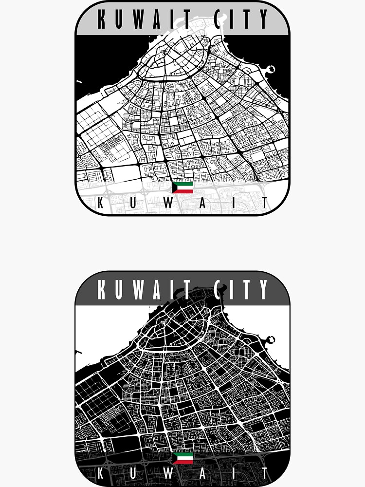 "KUWAIT CITY MAP KUWAIT Sticker Pack" Sticker for Sale by hatimelhag ...