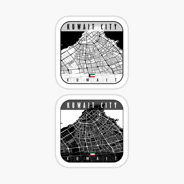 "KUWAIT CITY MAP KUWAIT Sticker Pack" Sticker for Sale by hatimelhag ...