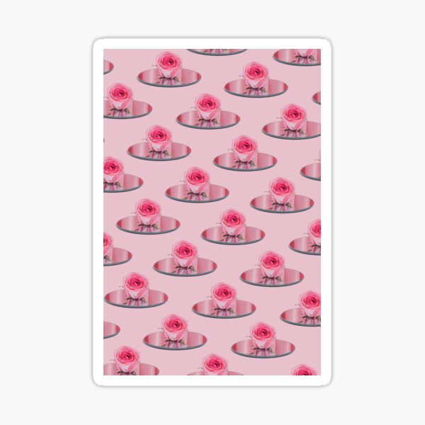 "Pastel pink romantic pattern with roses" Sticker by shajni | Redbubble