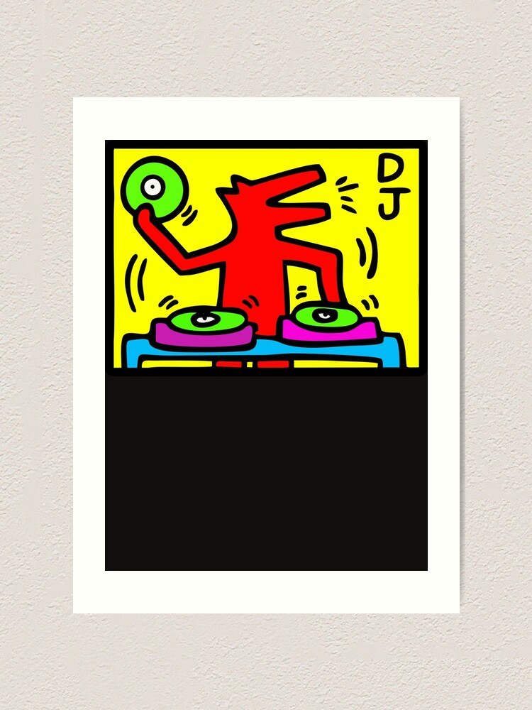 "Keith Haring - DJ 1988 Talking Heads Abstract Pop Art Sticker" Art ...