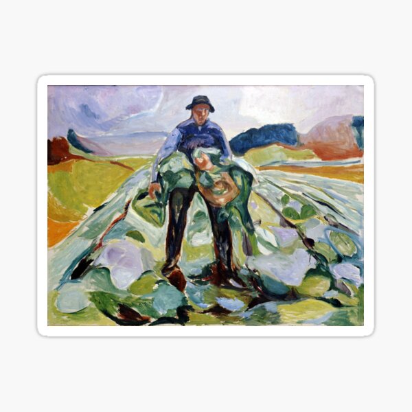 "Munch Man in the Cabbage Field Mannen i kålåkeren" Sticker by ...