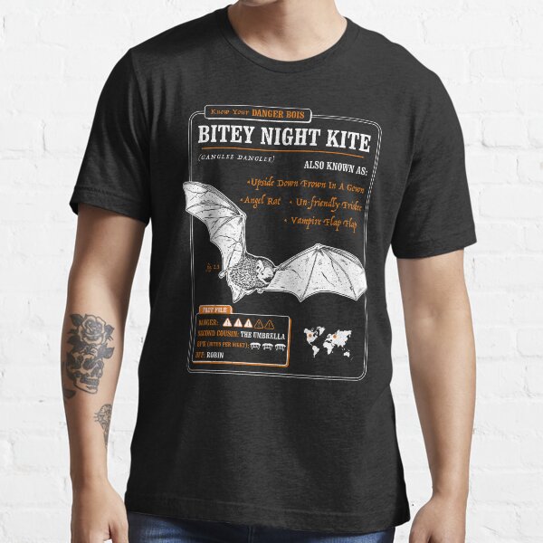 "Funny Bat Fact File - Bitey Night Kite" T-shirt for Sale by dumbshirts ...
