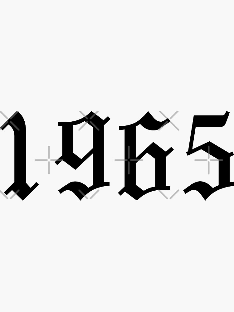 "1965 Old English" Sticker for Sale by MSA-42 | Redbubble