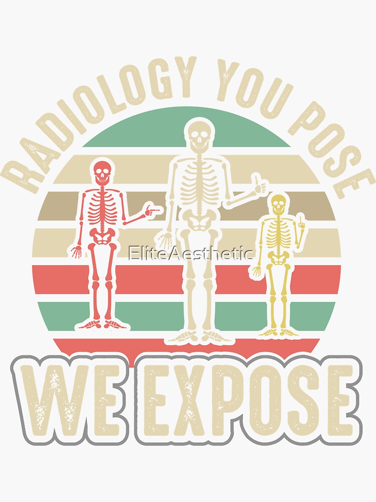 "Funny Radiology You Pose We Expose Dabbing Skeleton X-Ray" Sticker for ...