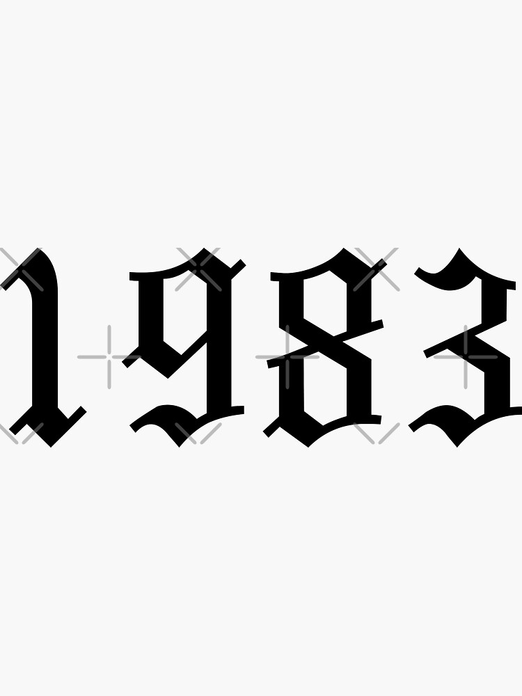 "1983 Old English" Sticker for Sale by MSA-42 | Redbubble