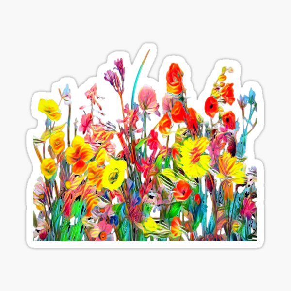 "Wild Painted Flowers" Sticker for Sale by PhotoArtLJR | Redbubble