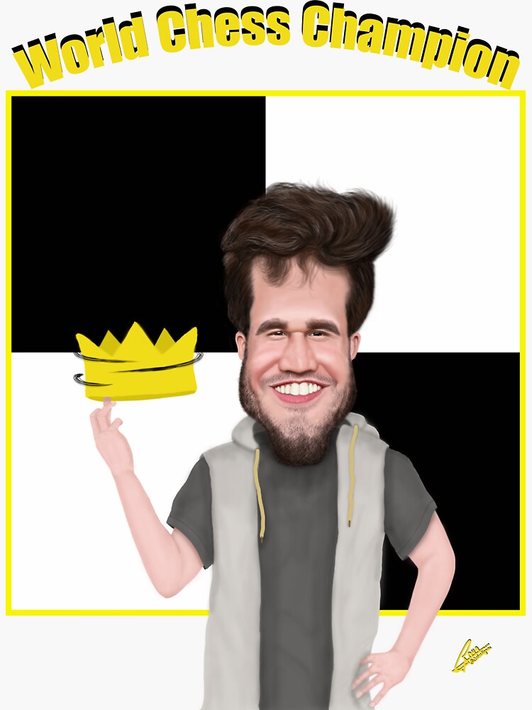 "Magnus Carlsen. World Chess Champion." Sticker for Sale by ...