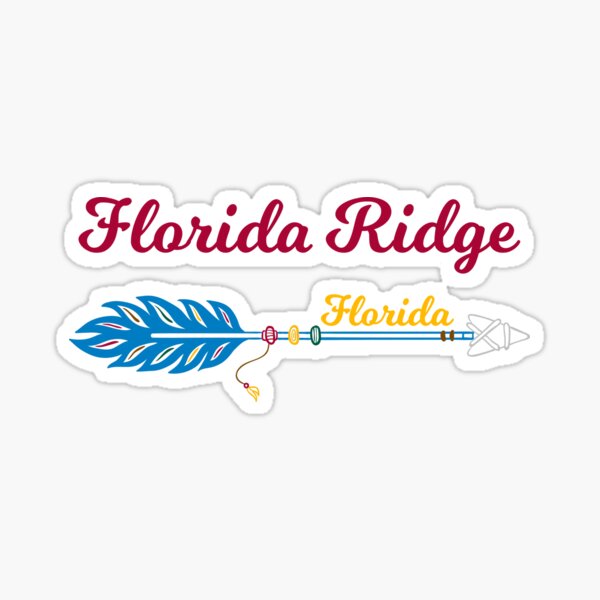 "Florida Ridge Florida Featuring Arrow with Feather" Sticker by ...