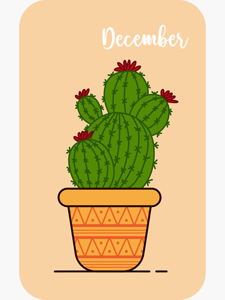 "Cactus Baby December Fun And Cute calendar With Hand Drawn Funny And ...