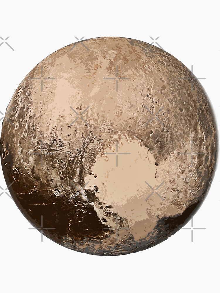 "Pluto Painted" Sticker for Sale by helhol | Redbubble