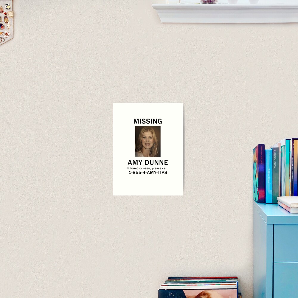 Amy Dunne Missing Poster Art Print For Sale By Zorpzorp Redbubble