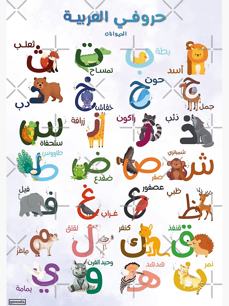 "Arabic Alphabets with animals - letters" Poster for Sale by MemoriaJo ...