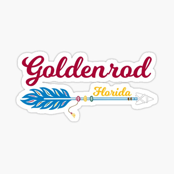 "Goldenrod Florida Featuring Arrow with Feather" Sticker by FloridaUSA ...