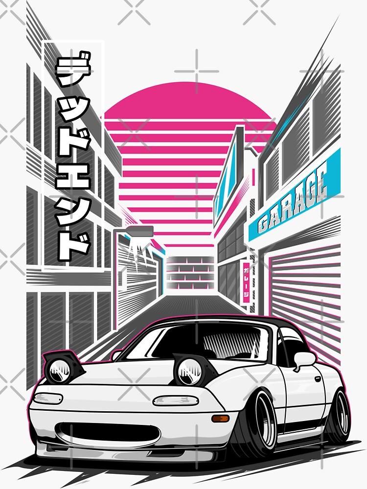 "miata japanese street" Sticker by wellyans | Redbubble