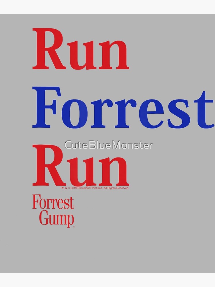 "Run Forrest Run Red And Blue Title Logo" Art Print for Sale by ...
