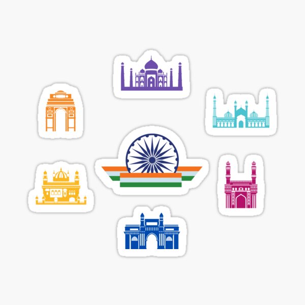 "Incredible india famous monuments" Sticker for Sale by samkzi | Redbubble