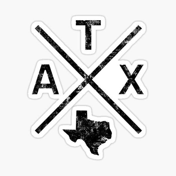 "Vintage Austin Retro ATX Cross" Sticker for Sale by pixeljamz | Redbubble