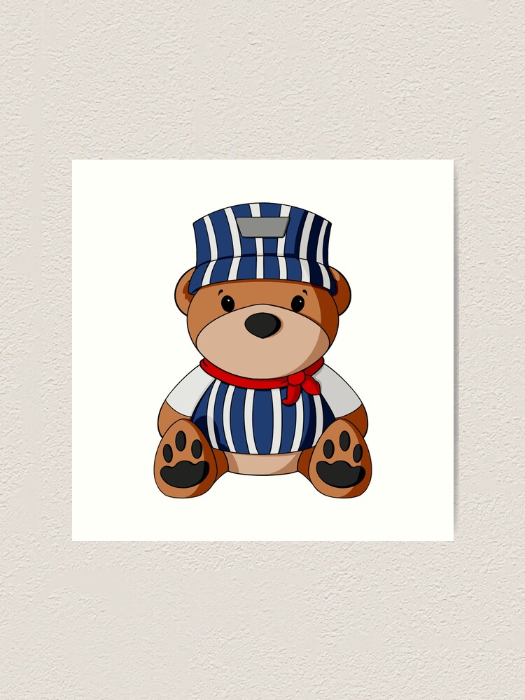 "Train Conductor Teddy Bear" Art Print for Sale by Alisha Ober | Redbubble