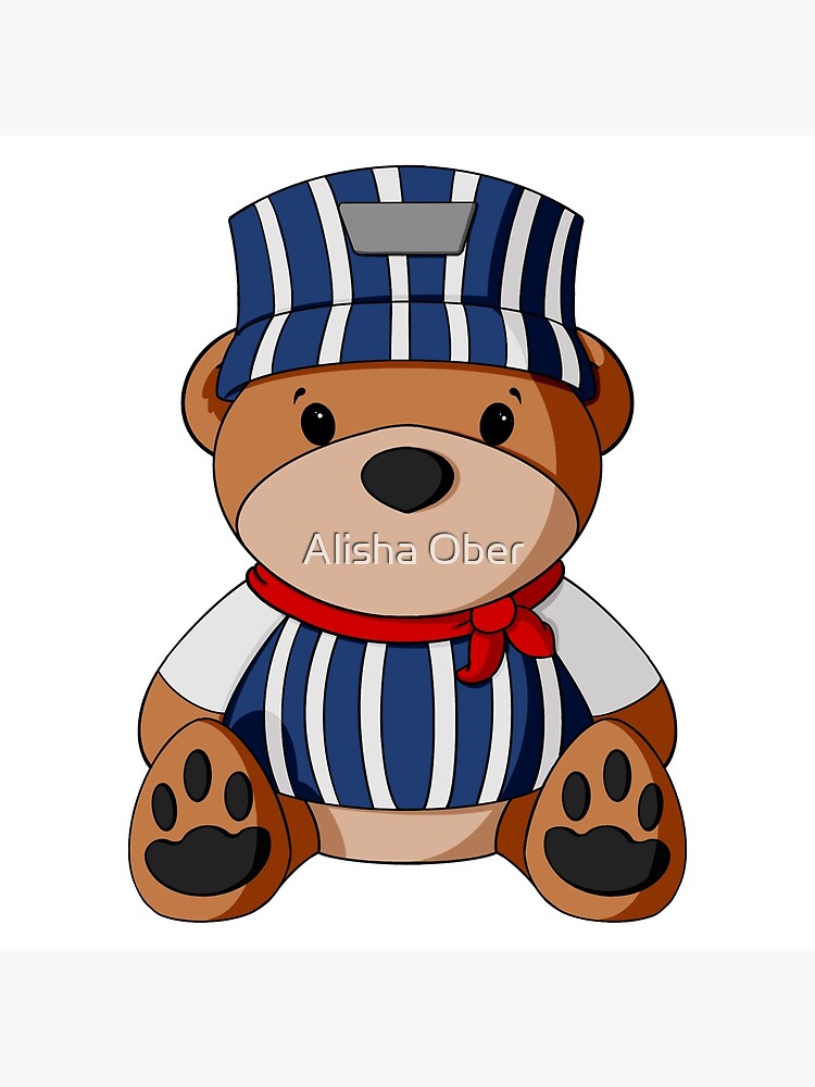 "Train Conductor Teddy Bear" Art Print for Sale by Alisha Ober | Redbubble