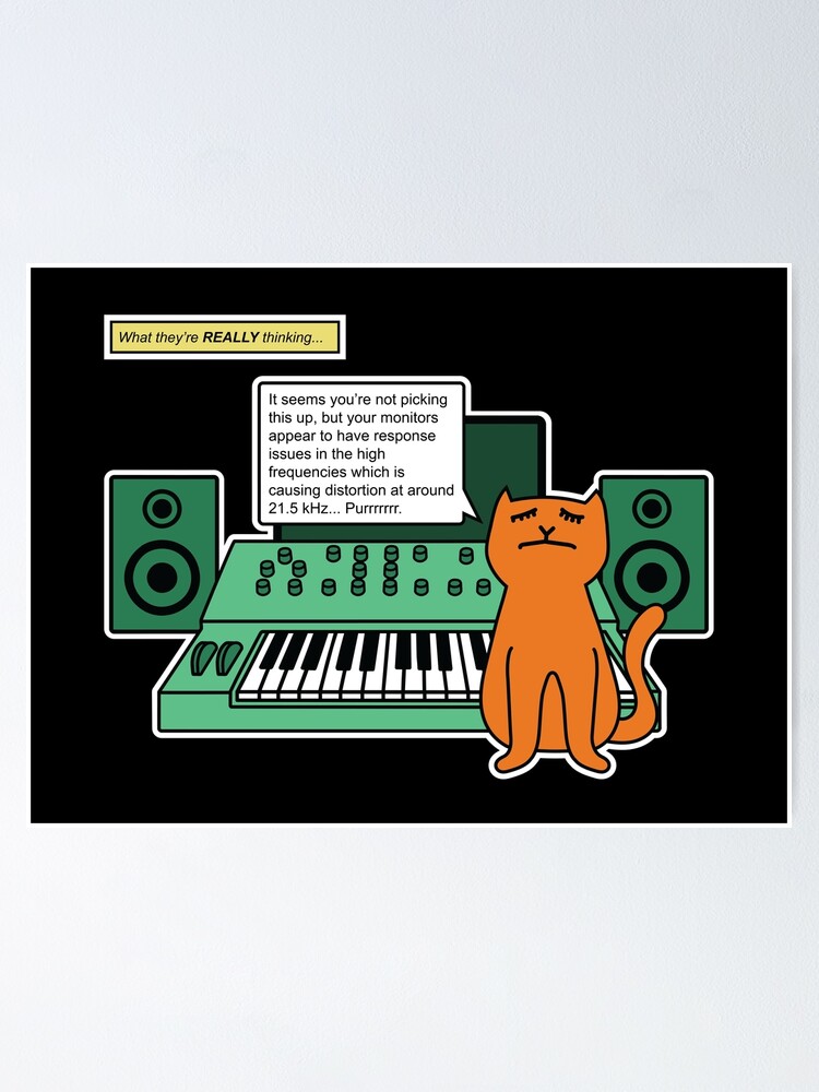 "Music Producer Cat" Poster by AtomicMalibu | Redbubble