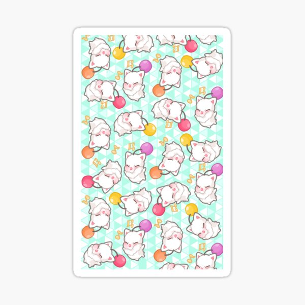 "Cute Final Fantasy Moogle Pattern" Sticker for Sale by CassidyCreates ...