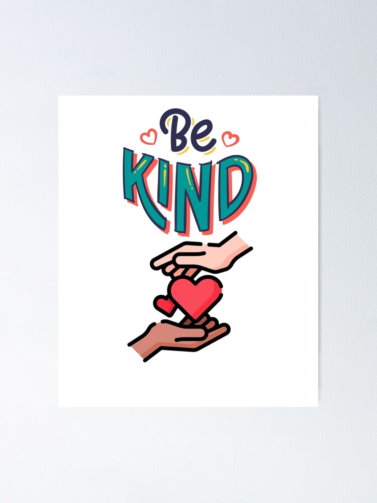 "Be Kind ASL American Sign Language Cute Kindness" Poster for Sale by ...