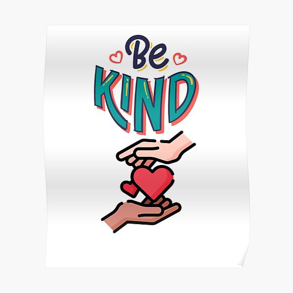 "Be Kind ASL American Sign Language Cute Kindness" Poster for Sale by ...
