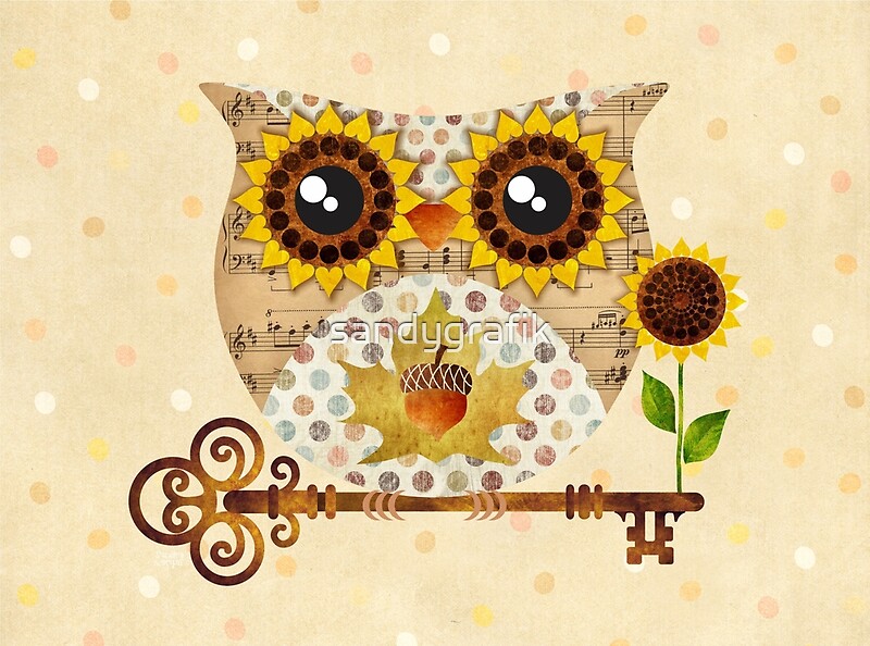 "Owl's Autumn Song" by sandygrafik | Redbubble